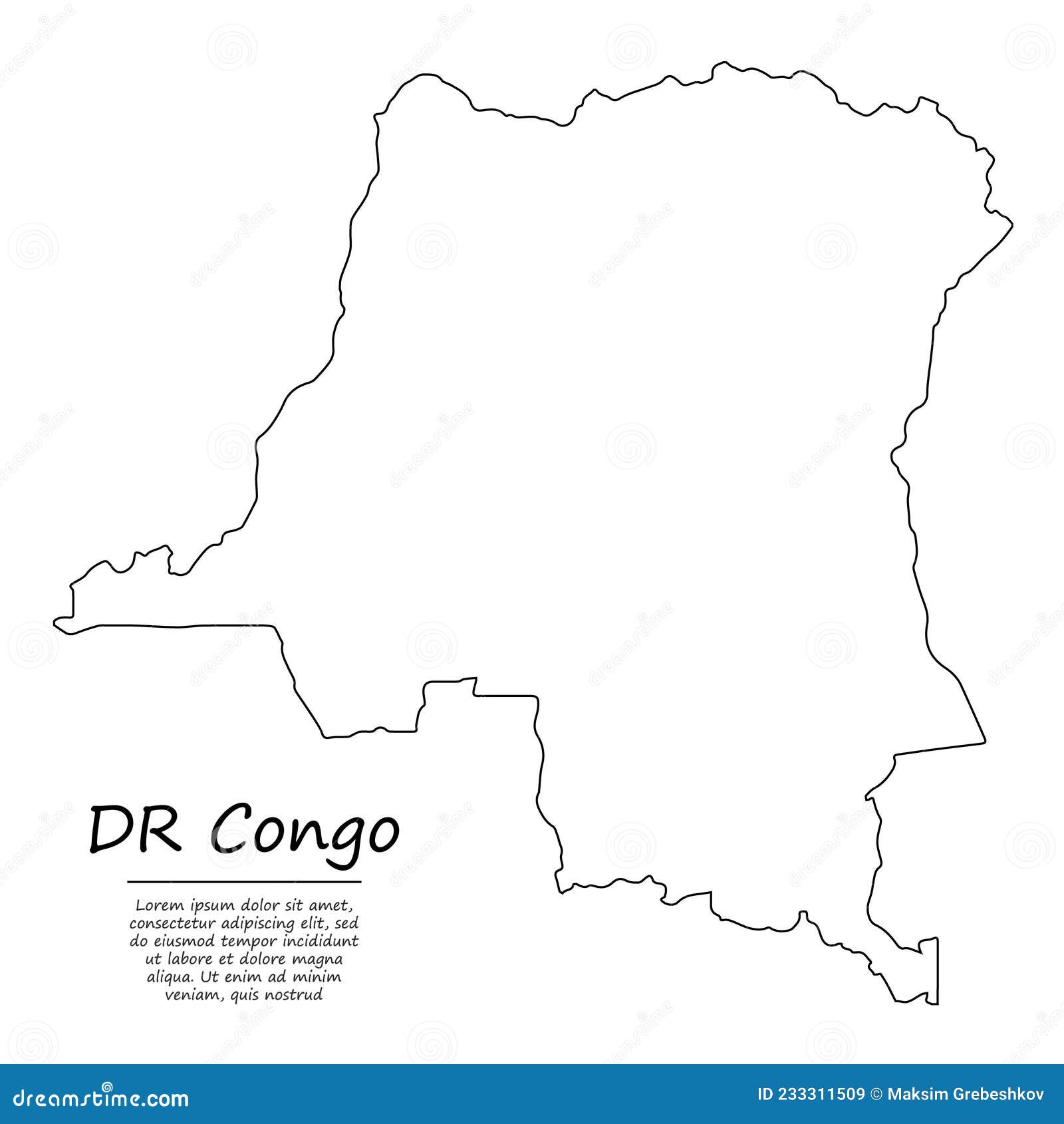 Congo Line Travel Skyline Set. Congo Outline City Vector Illustration ...