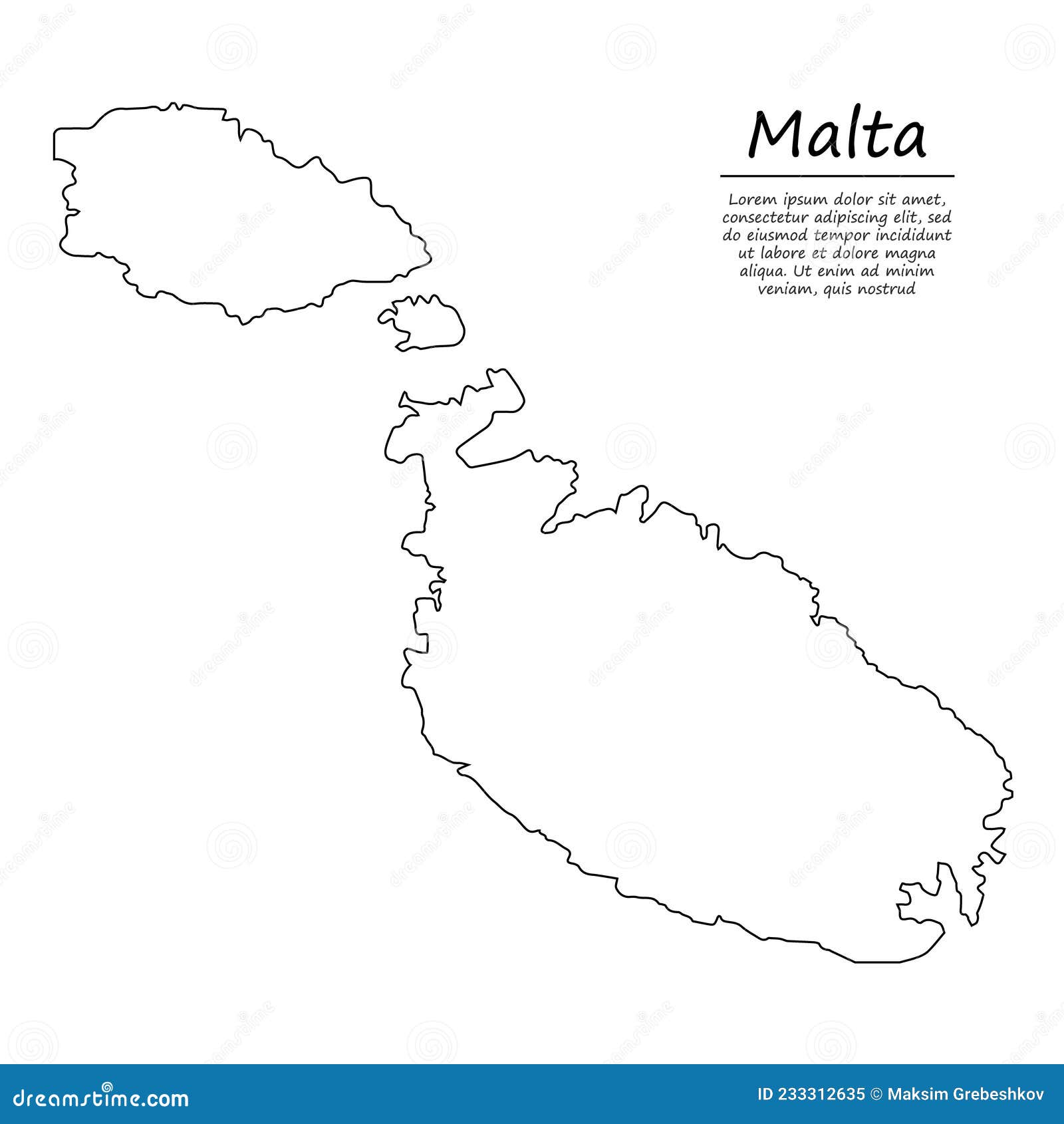 Malta Line Travel Skyline Set. Malta Outline City Vector Illustration ...