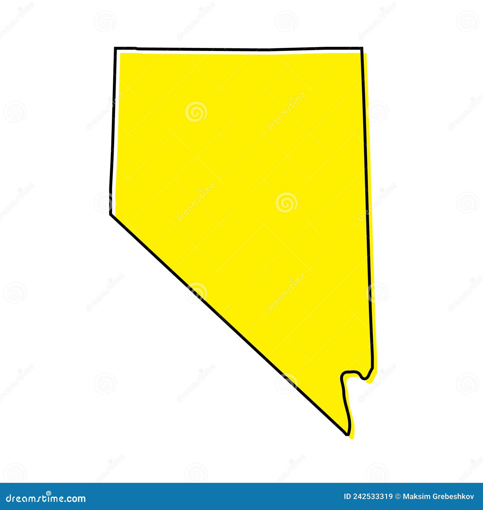 Simple Outline Map of Nevada is a State of United States. Styliz Stock ...