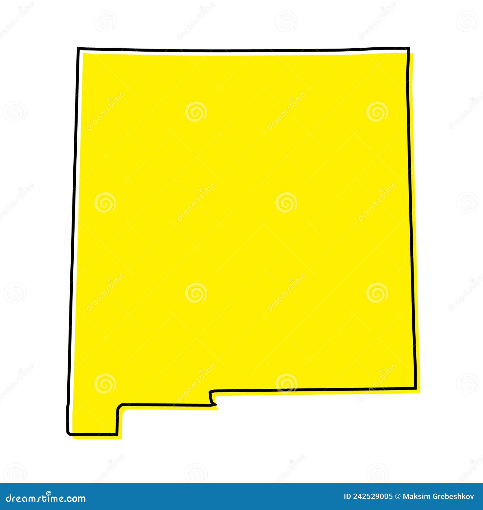 Simple Outline Map of New Mexico is a State of United States. St Stock ...