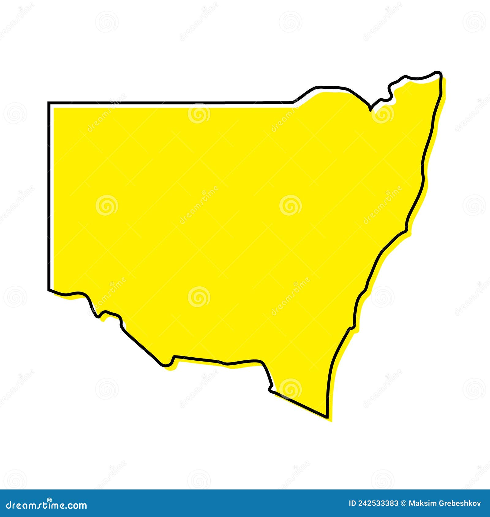 Simple Outline Map of New South Wales is a State of Australia. Stock ...