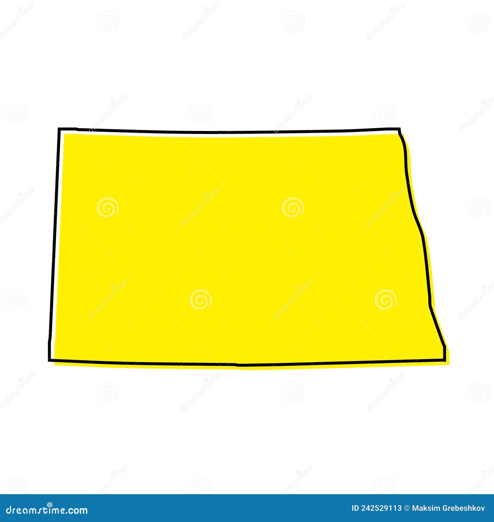 Simple Outline Map of North Dakota is a State of United States. Stock ...