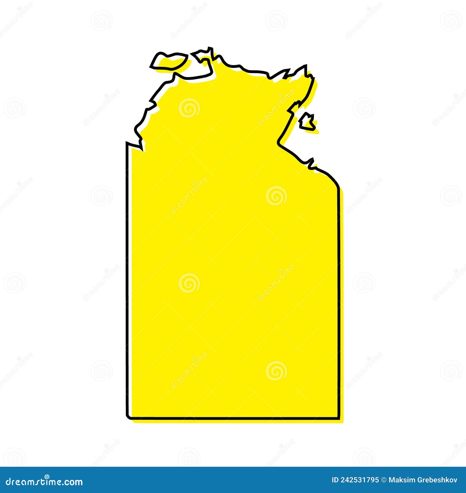 Simple Outline Map of Northern Territory is a State of Australia Stock ...