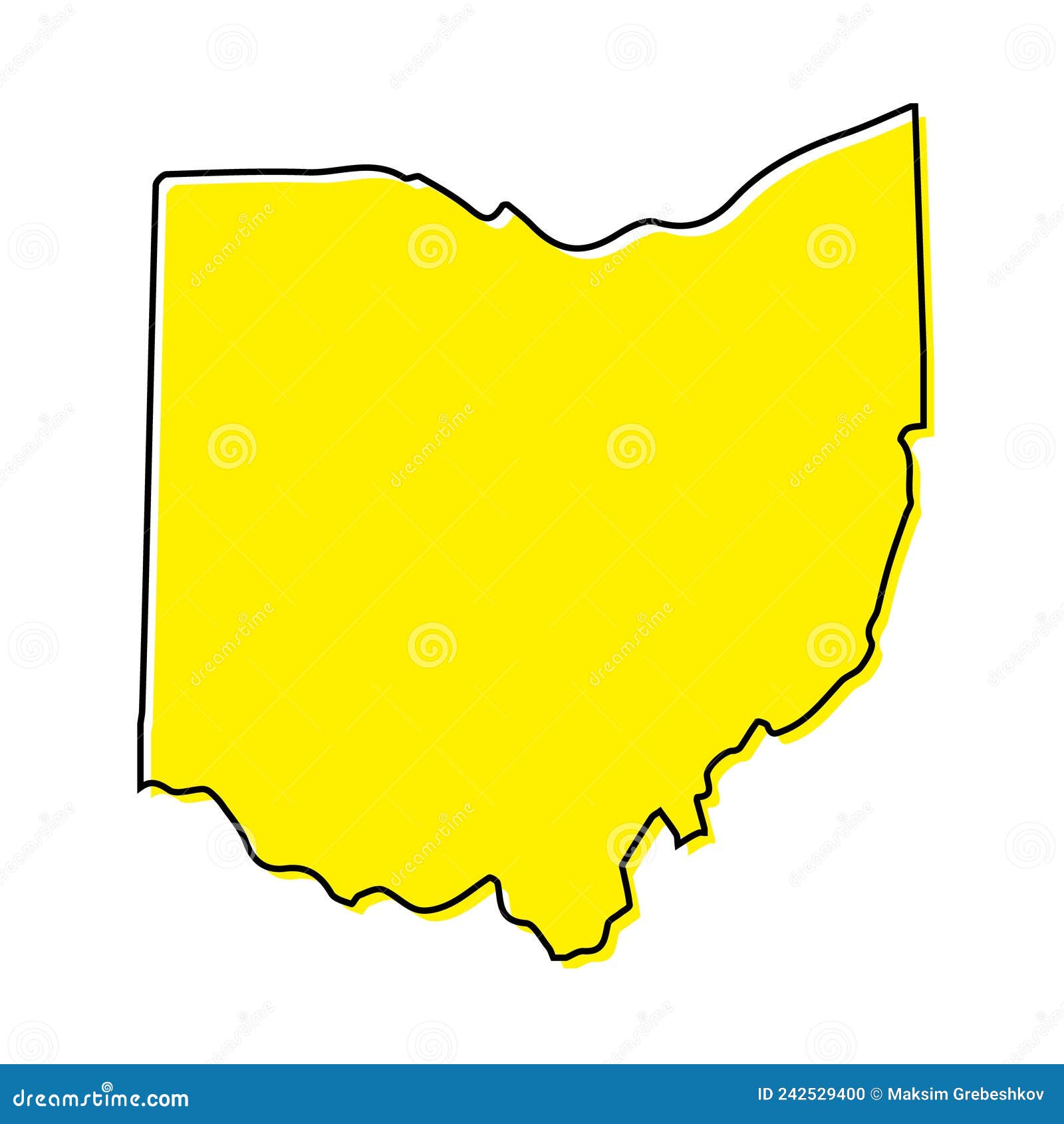 Simple Outline Map of Ohio is a State of United States. Stylized Stock ...