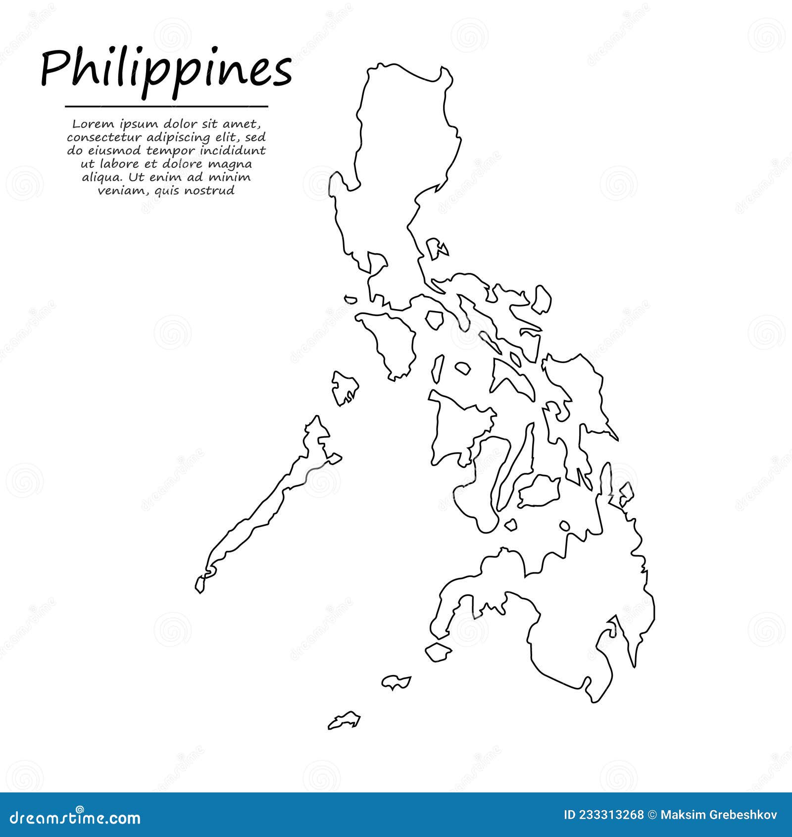 Philippines Map Rough Outline Against The. Vector Illustration ...