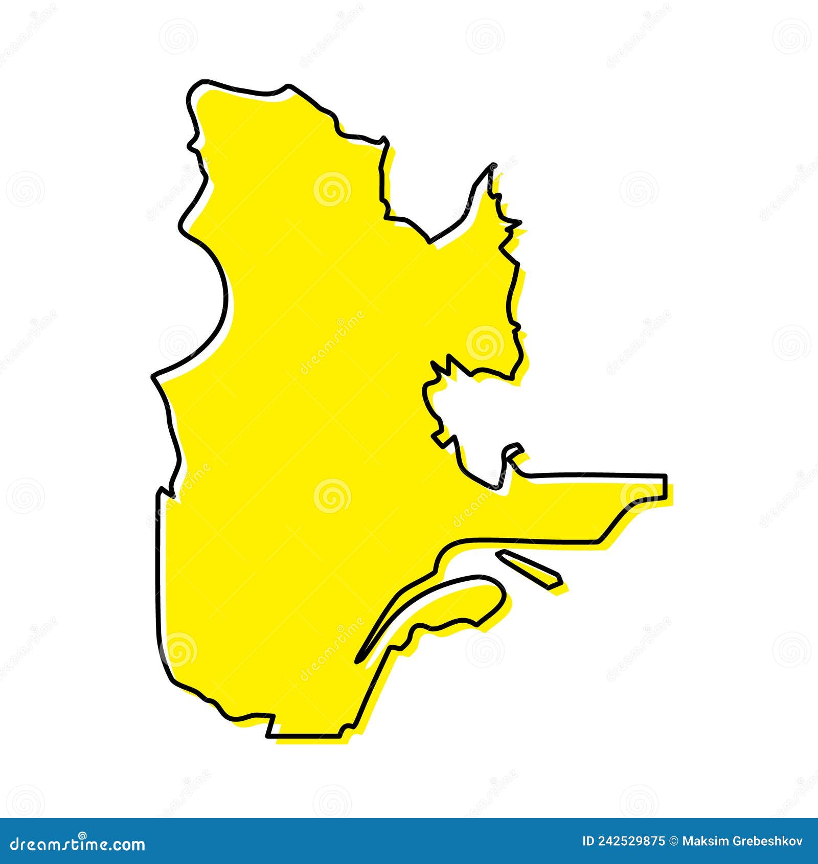 Simple Outline Map of Quebec is a Province of Canada. Stock Vector ...