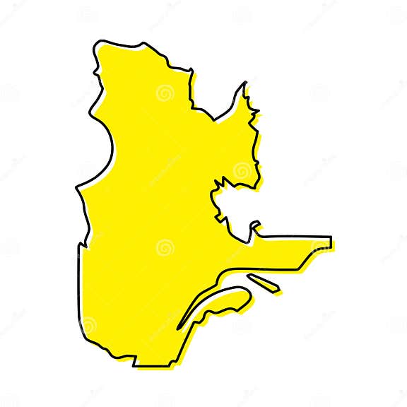 Simple Outline Map of Quebec is a Province of Canada. Stock Vector ...