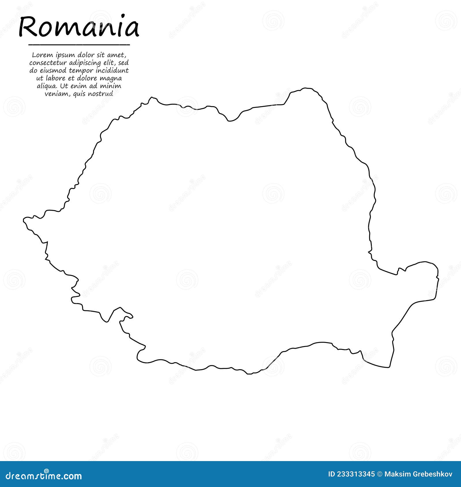 Outline Map Of Romania With The National Flag Stock Image ...