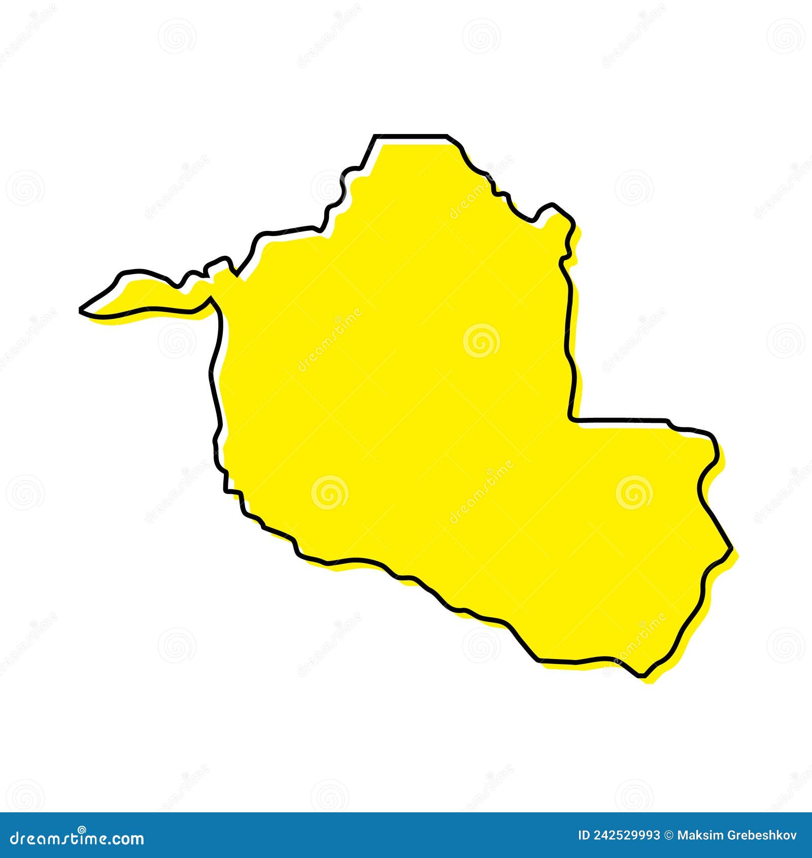 Simple Outline Map of Rondonia is a State of Brazil. Stylized Li Stock ...