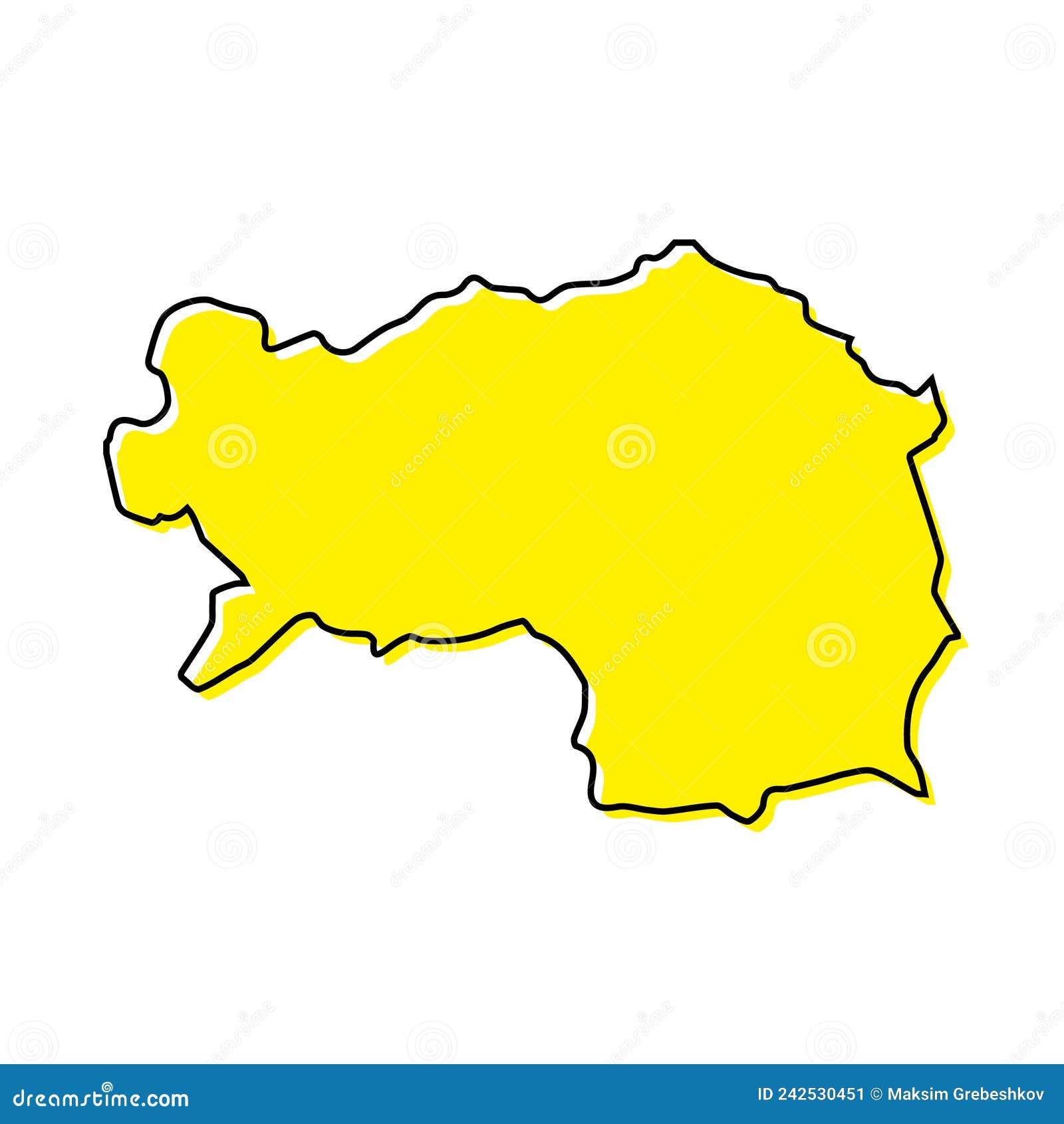 Simple Outline Map of Styria is a State of Austria. Stock Vector ...