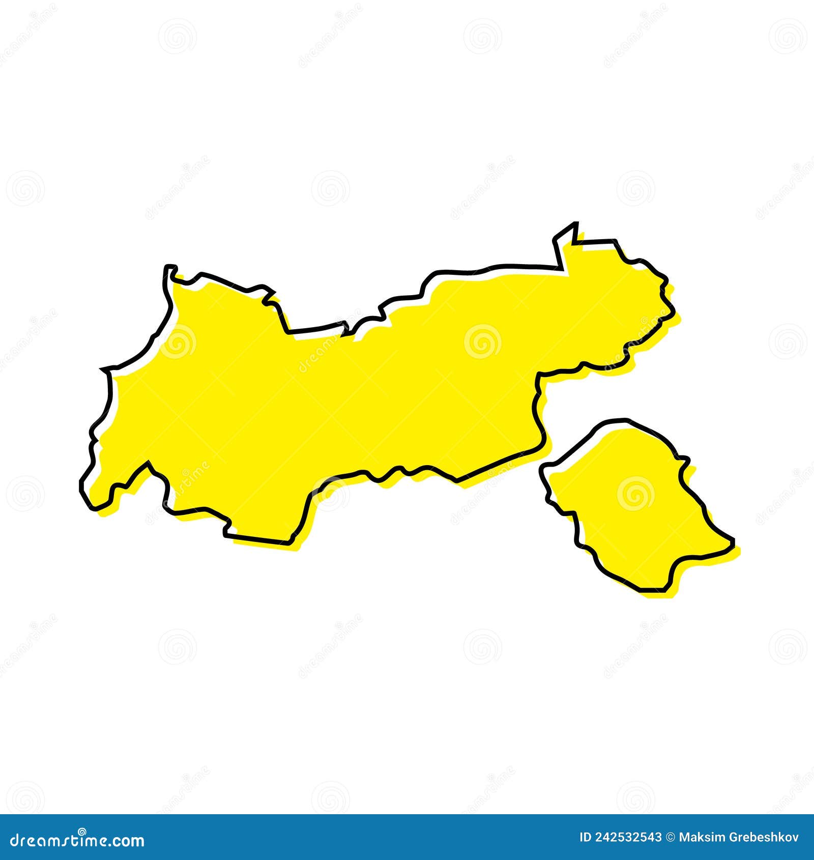 Simple Outline Map of Tyrol is a State of Austria Stock Vector ...