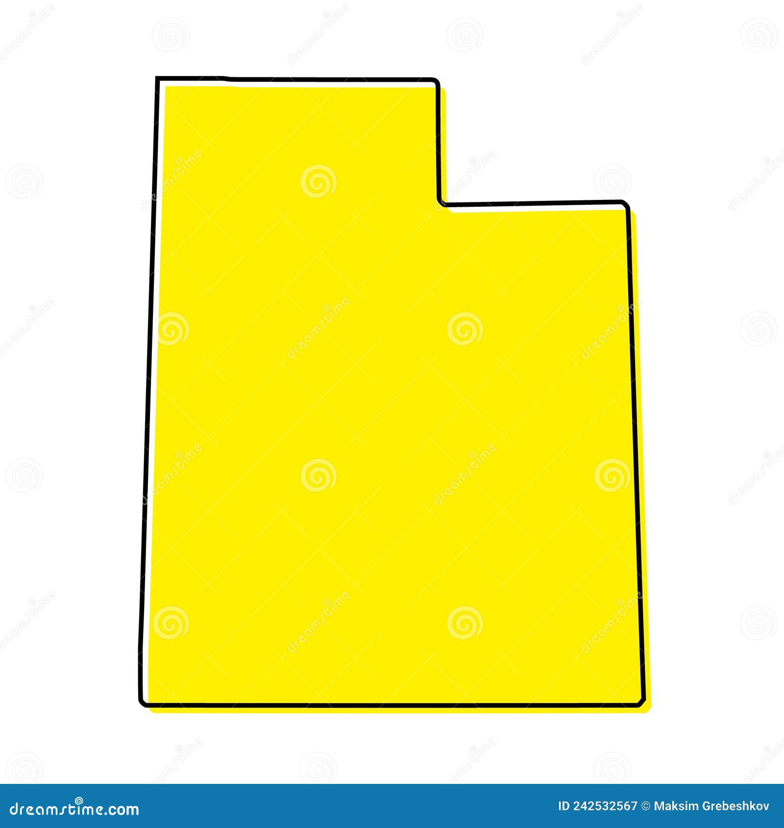 Simple Outline Map of Utah is a State of United States. Stylized Stock ...