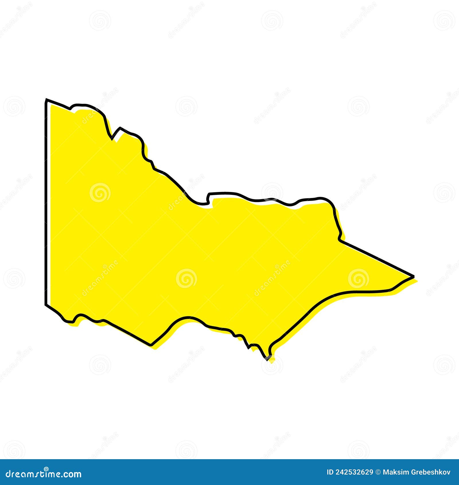 Simple Outline Map of Victoria is a State of Australia Stock Vector ...