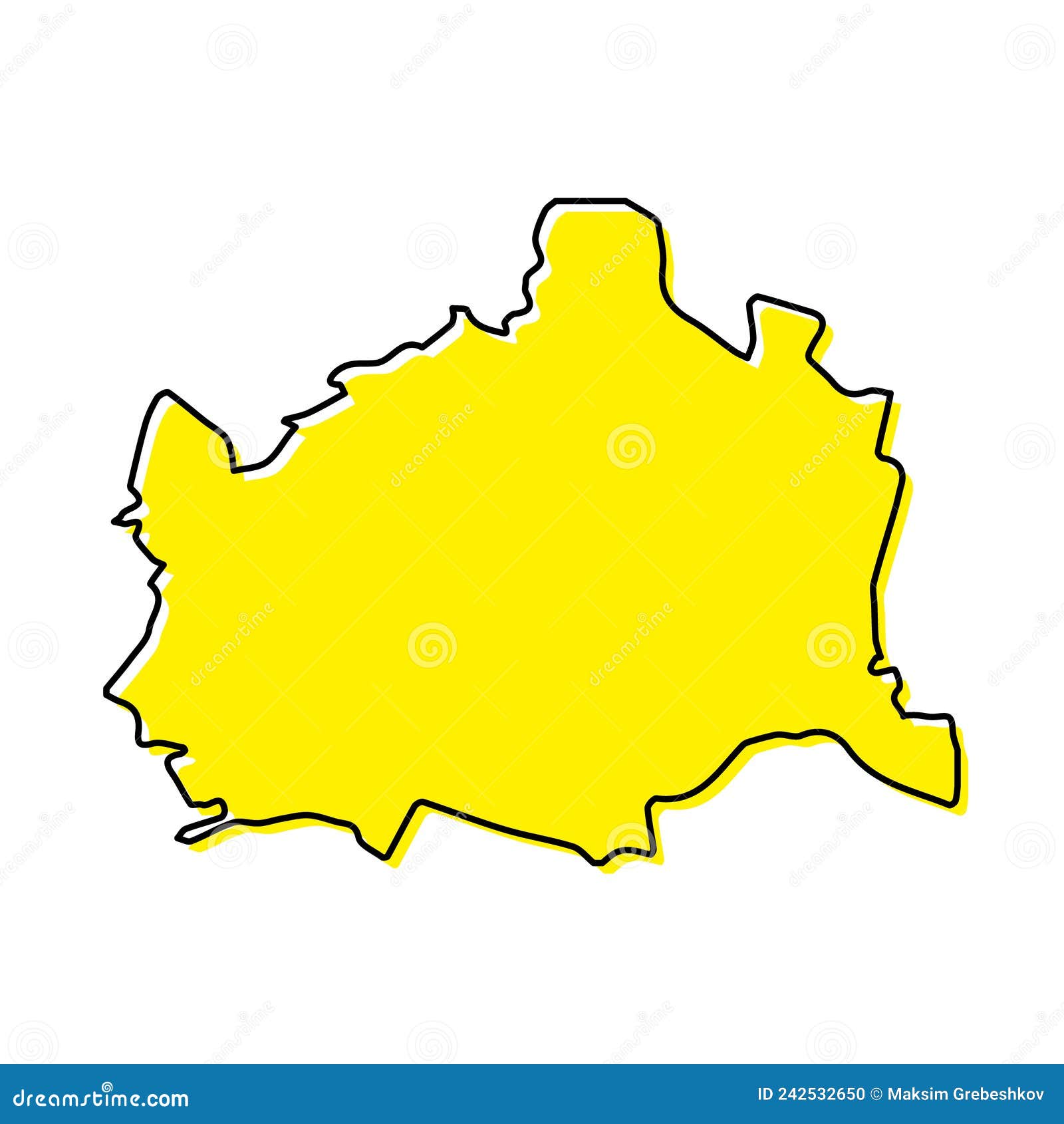 Simple Outline Map of Vienna is a State of Austria Stock Vector ...