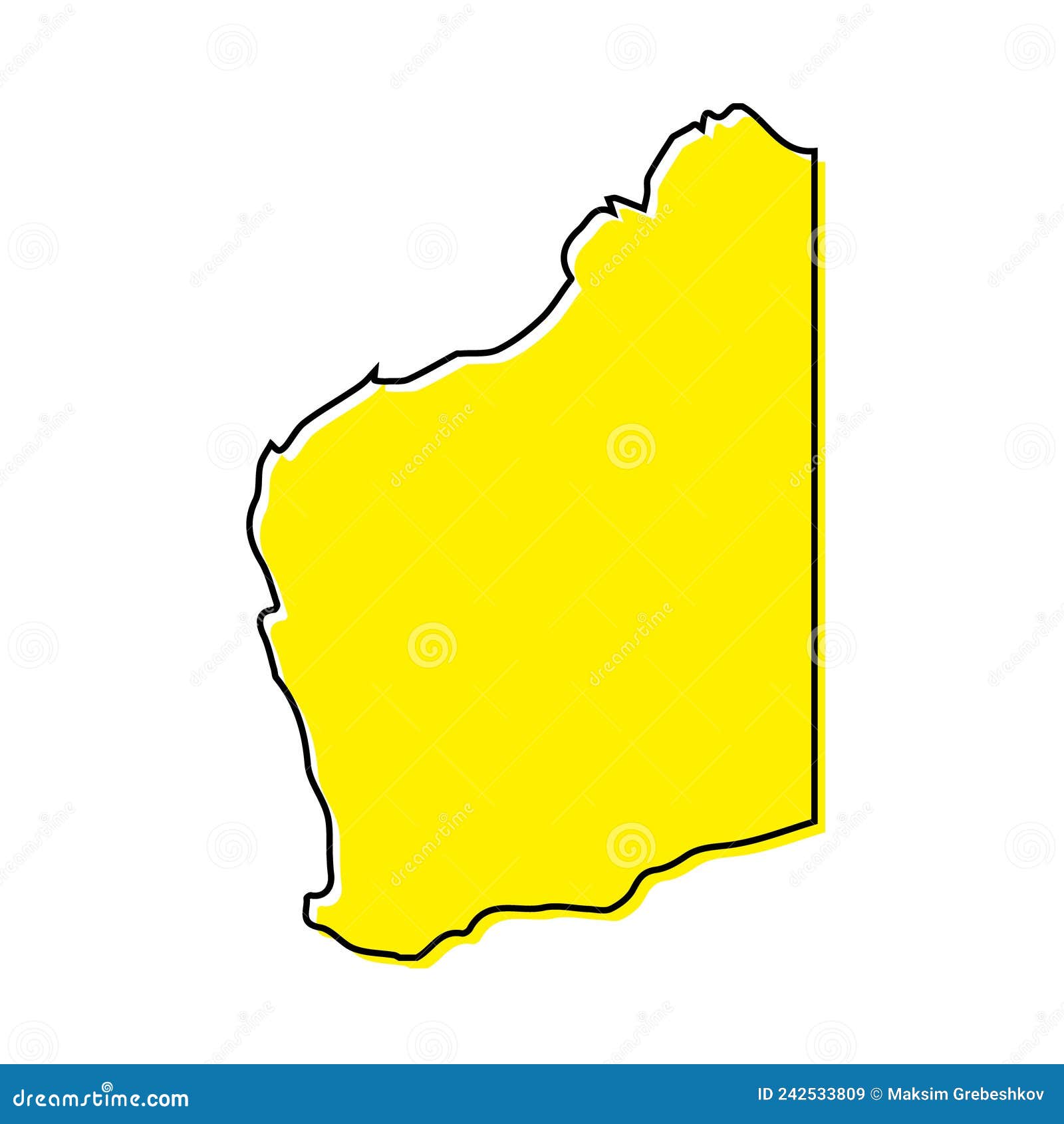 Simple Outline Map of Western Australia is a State of Australia Stock ...