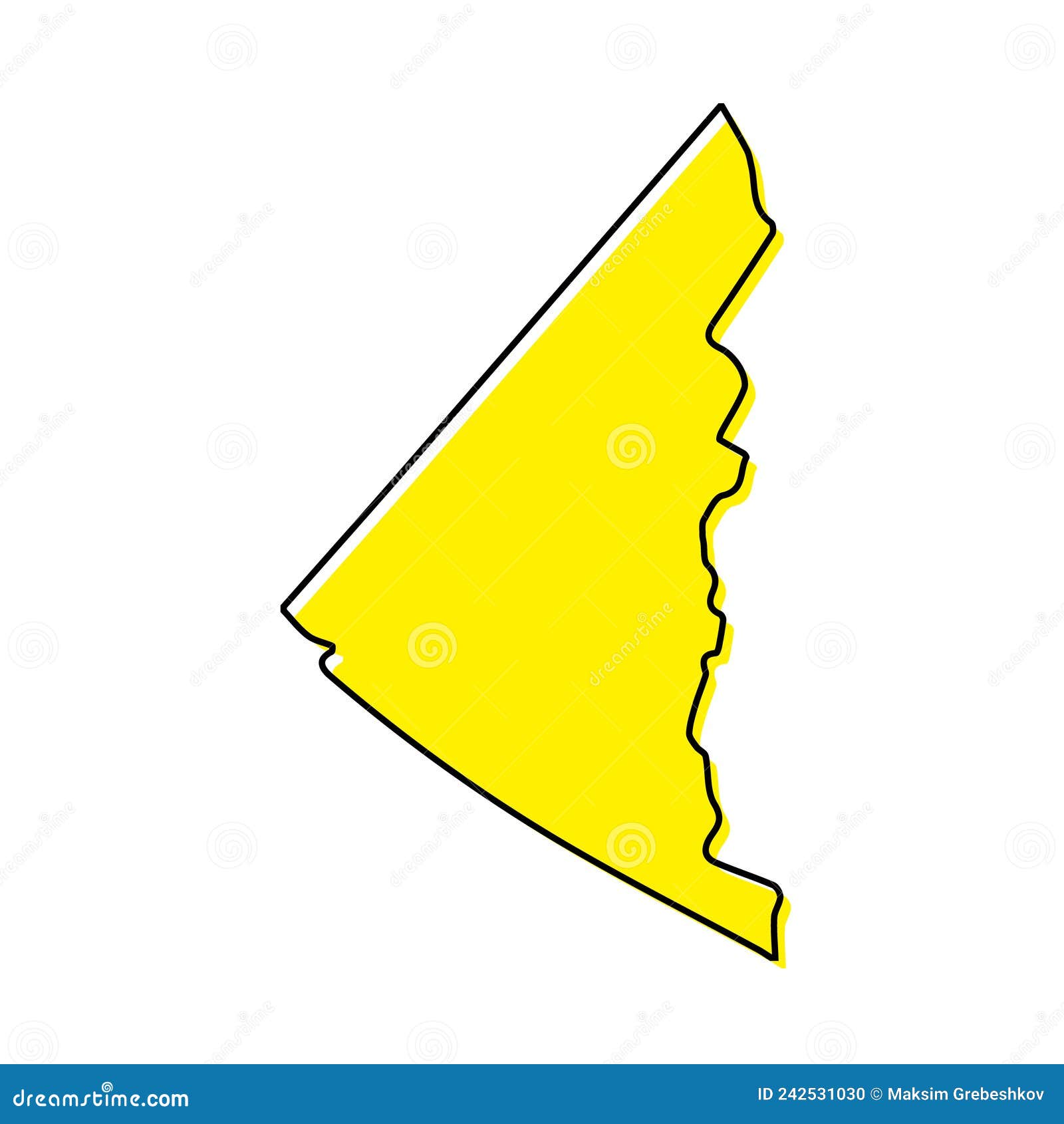 Simple Outline Map of Yukon is a Province of Canada. Stock Vector ...