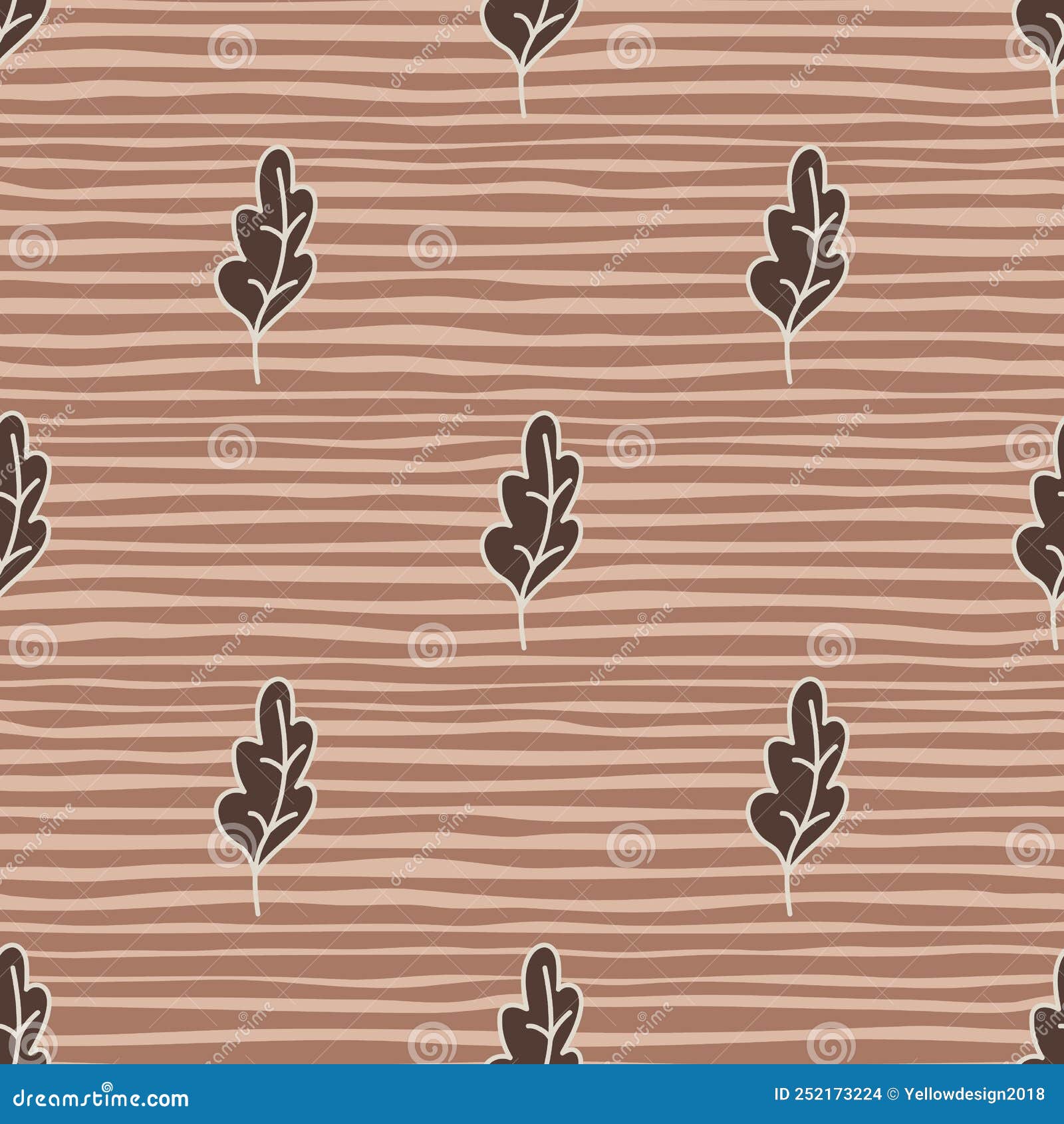 Simple Outline Oak Seamless Pattern. Foliage Backdrop Stock Vector ...