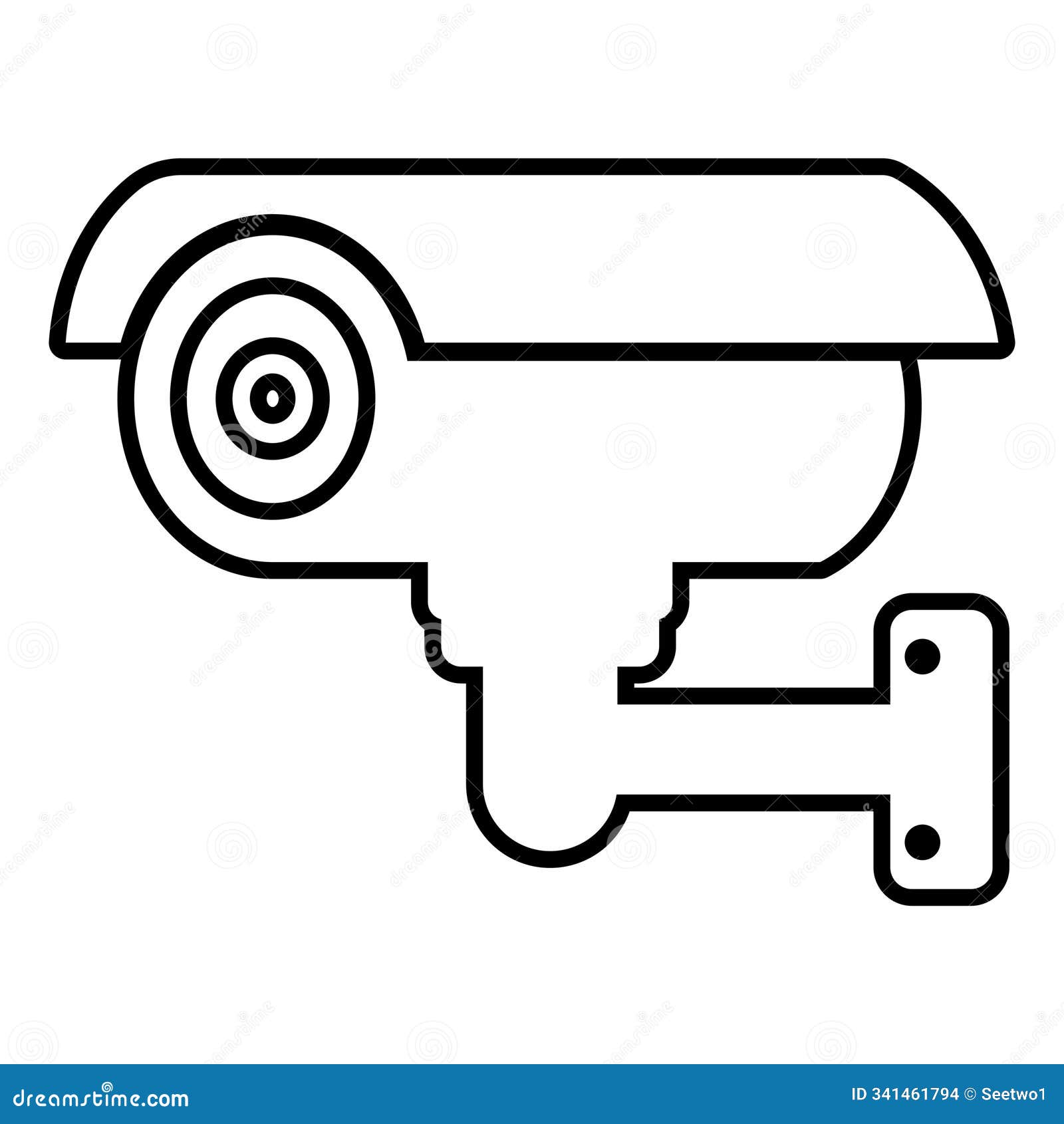Simple Outline of Security Camera Graphic Stock Vector - Illustration ...