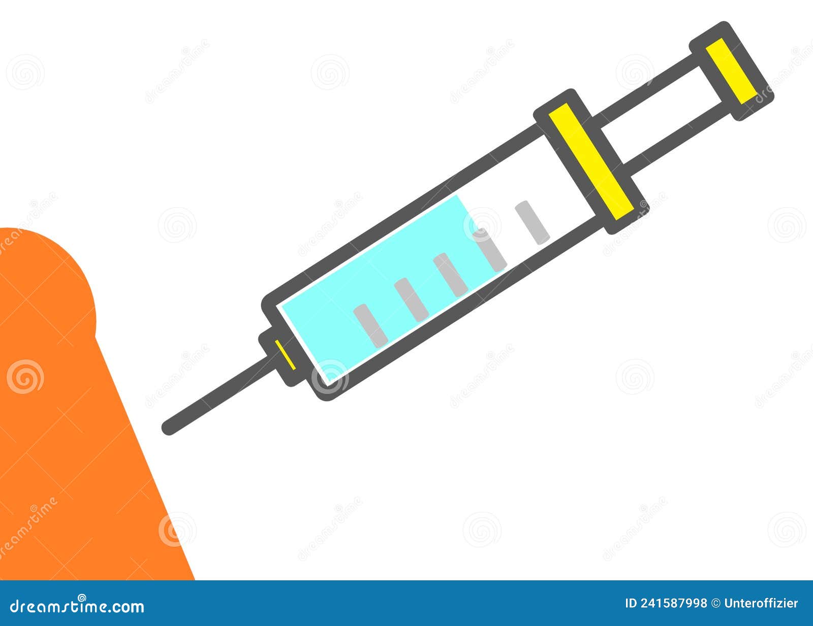 A Simple Outline Shape of a Injection Needle Syringe and Partial View ...