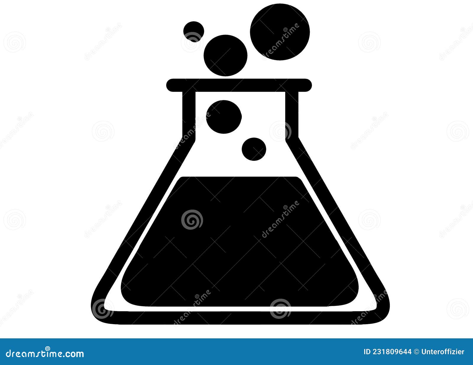 A Simple Outline Shape of a Laboratory Conical Flask Filling with ...