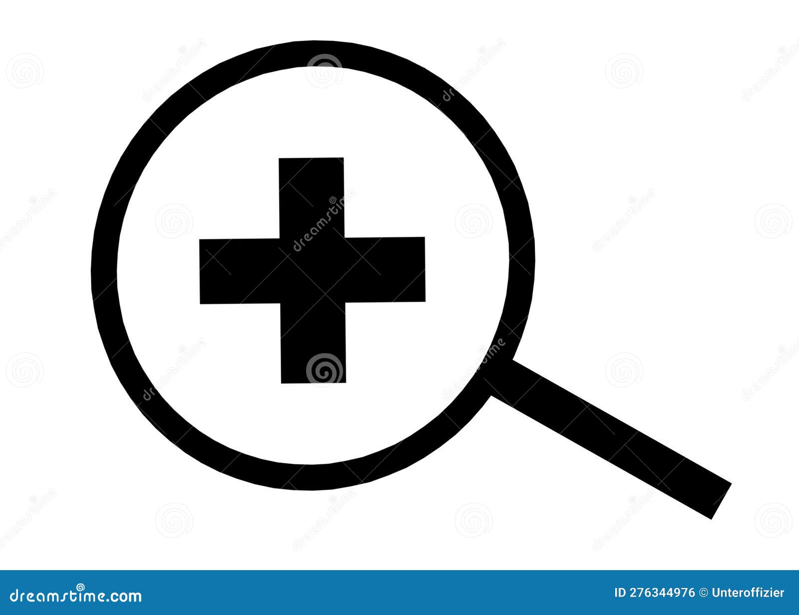A Simple Outline Shape Of A Magnifying Glass With The Zooming In Plus ...