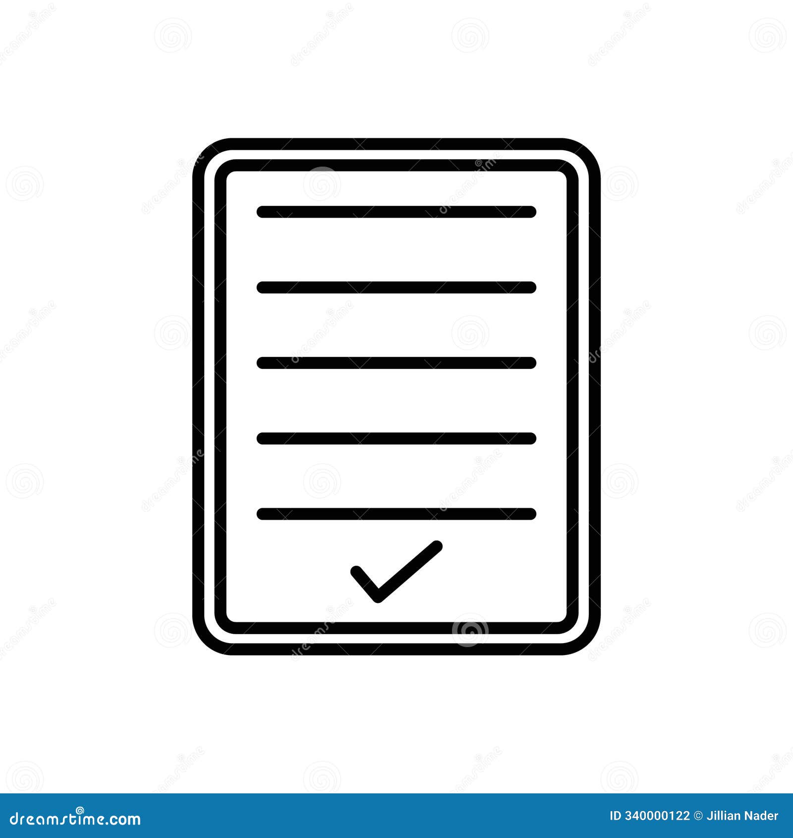 Simple Outline of a Sheet with a Checklist, Representing Tasks or ...