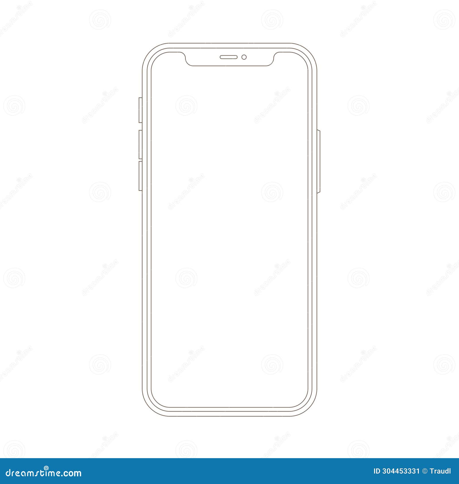 Simple Outline of Standard Smartphone for Mockups. User Experience ...