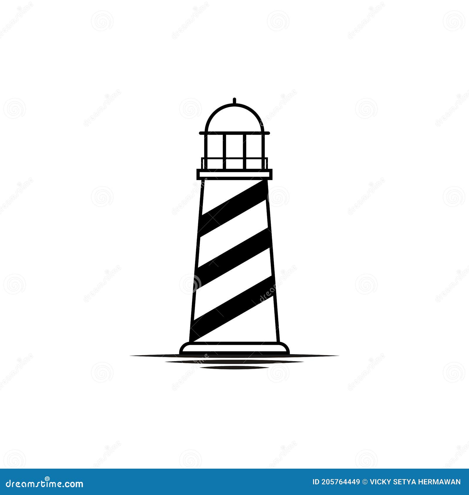 Simple Outline Style Lighthouse Vector Logo Design Template Stock ...