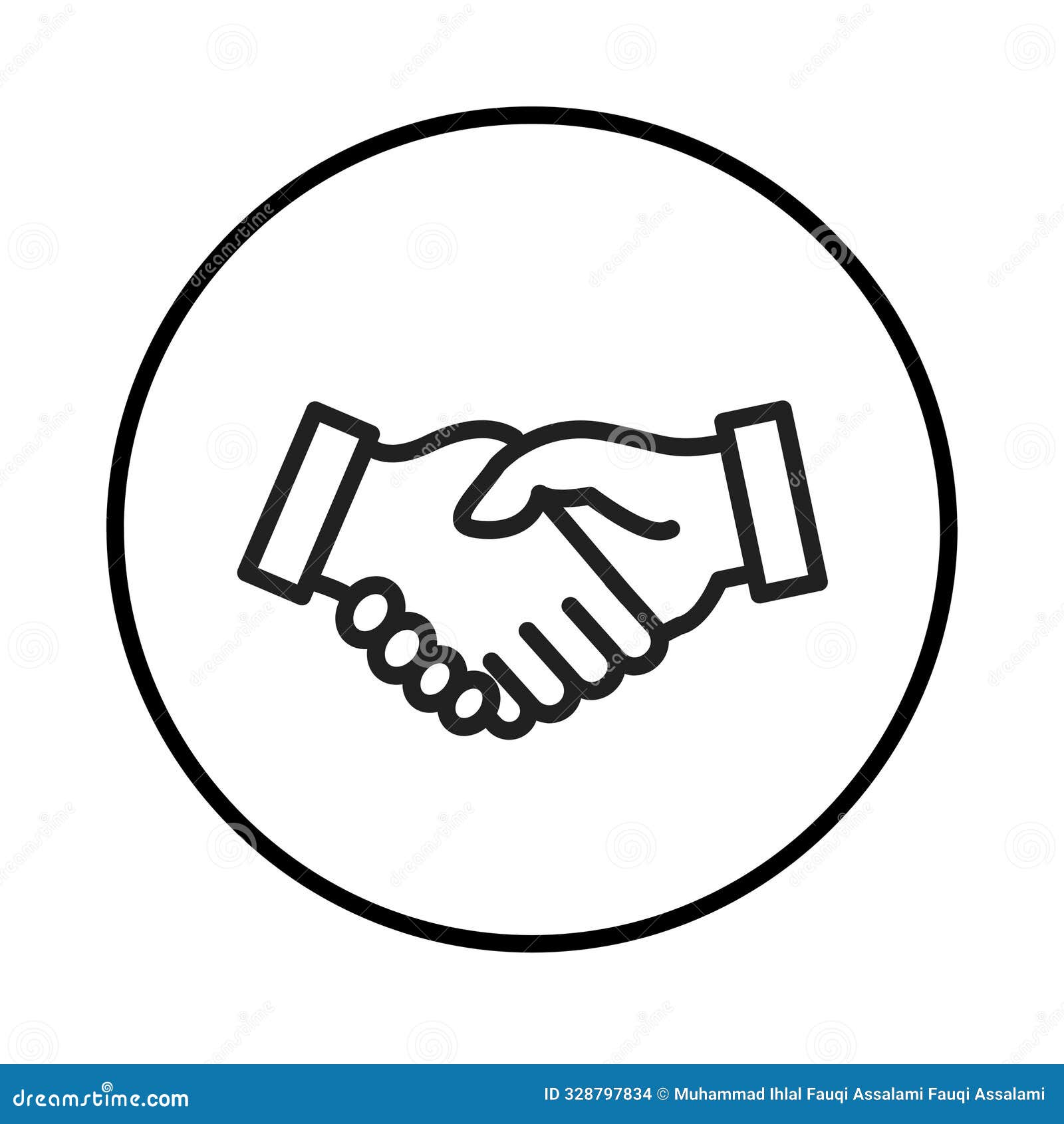 Simple Outline Style for Web and App. Handshake, Hands, Partnership ...