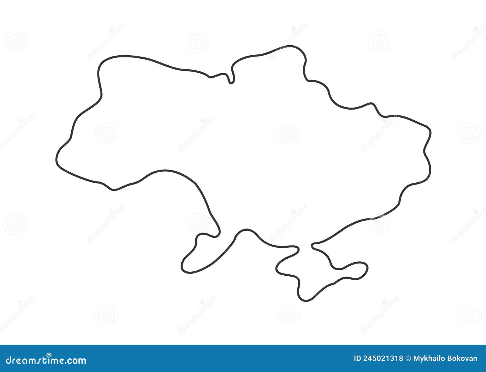 Simple Outline Ukraine Map. Vector Illustration Stock Illustration ...