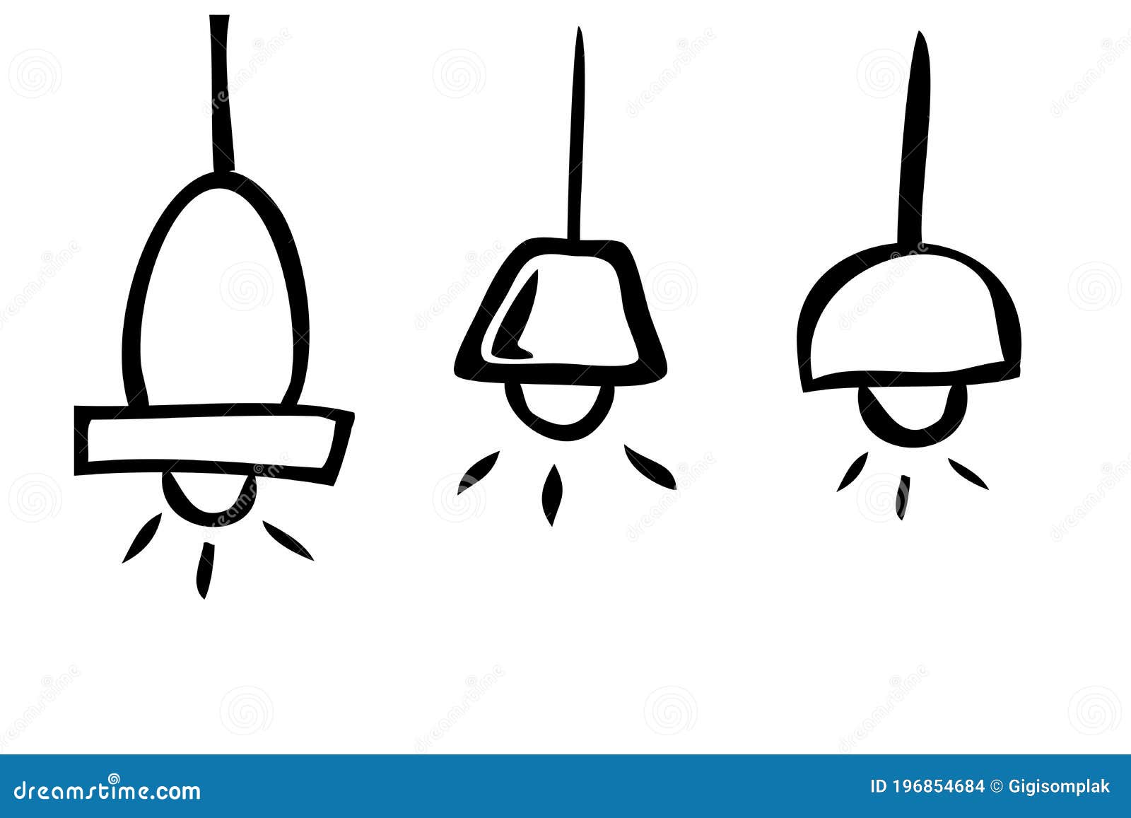 Simple Outline Vector Doodle Lamp, Isolated on White Stock Vector ...