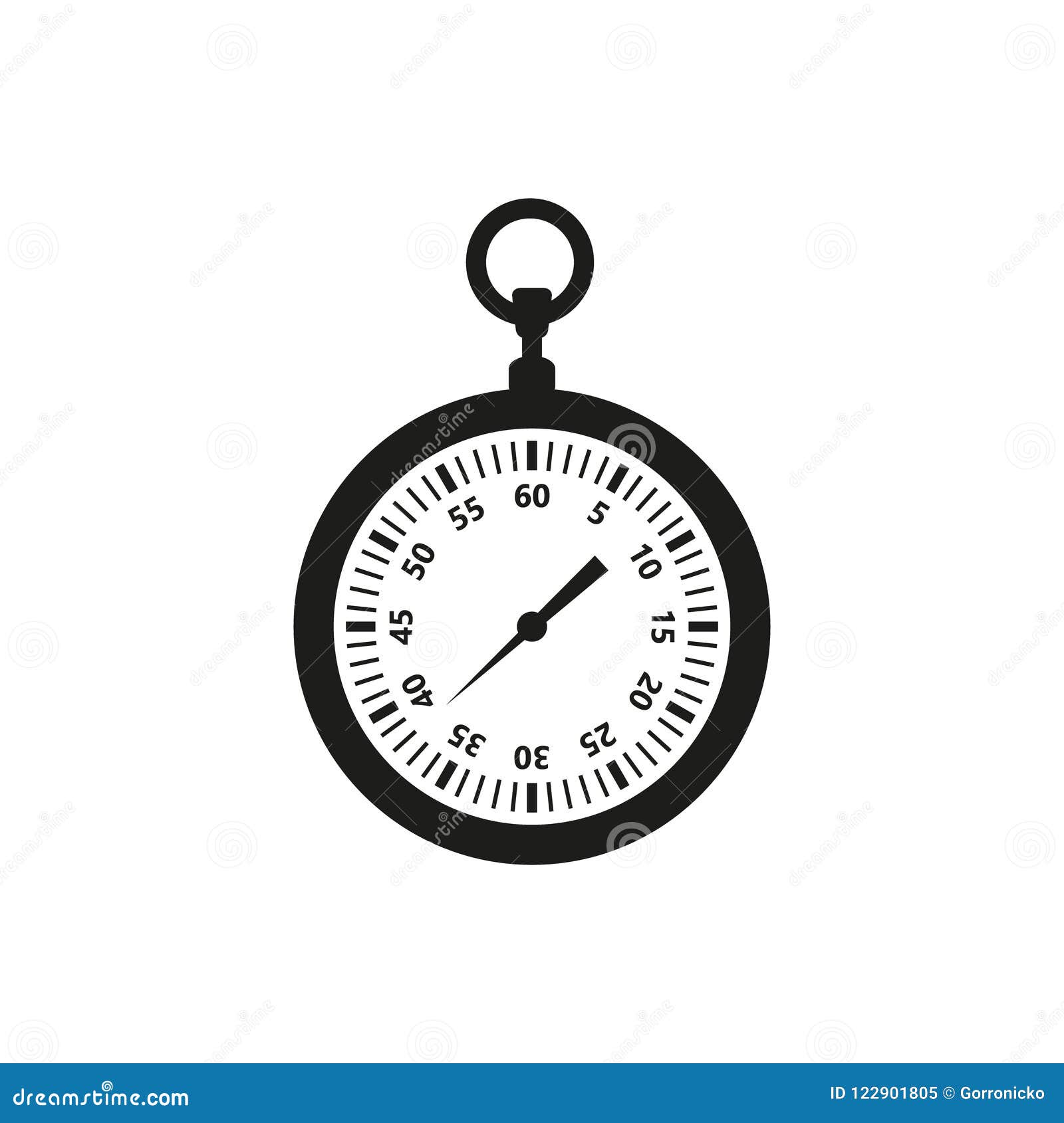 Simple Outline Vector Icon of a Stopwatch Stock Vector - Illustration ...