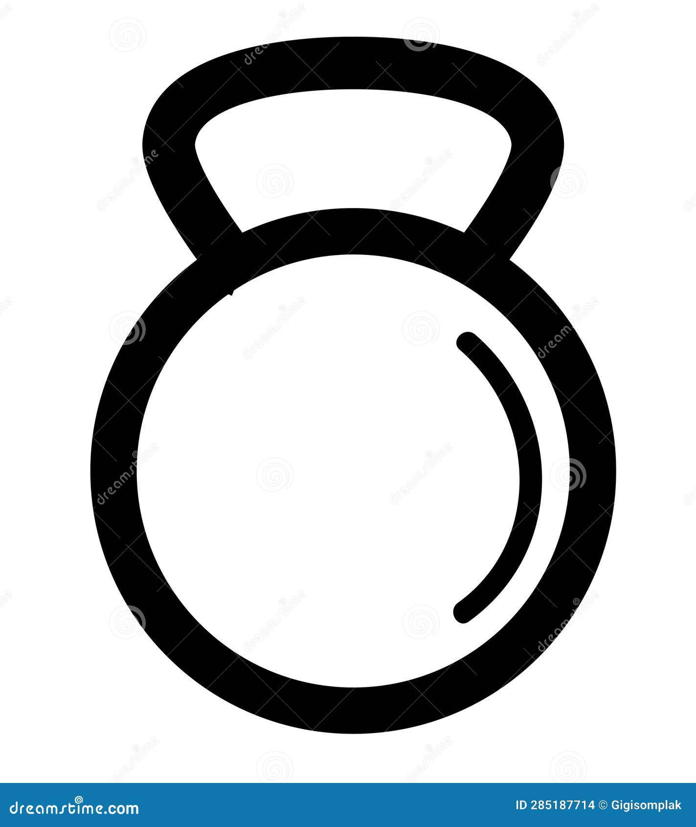 Simple Outline Vector Kettlebell, Isolated on White Stock Vector - Illustration of fitness ...