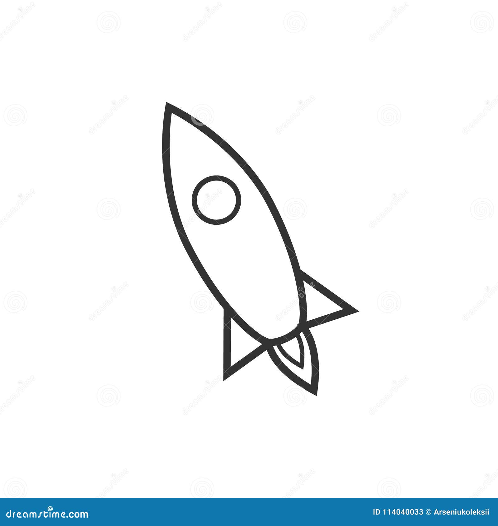 Simple Outlined Rocket Illustration Stock Vector - Illustration of ...