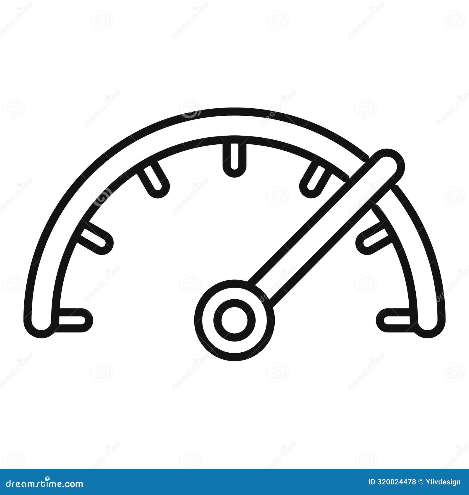 Simple Outlined Vector Icon of a Speedometer Suitable for Various Web ...