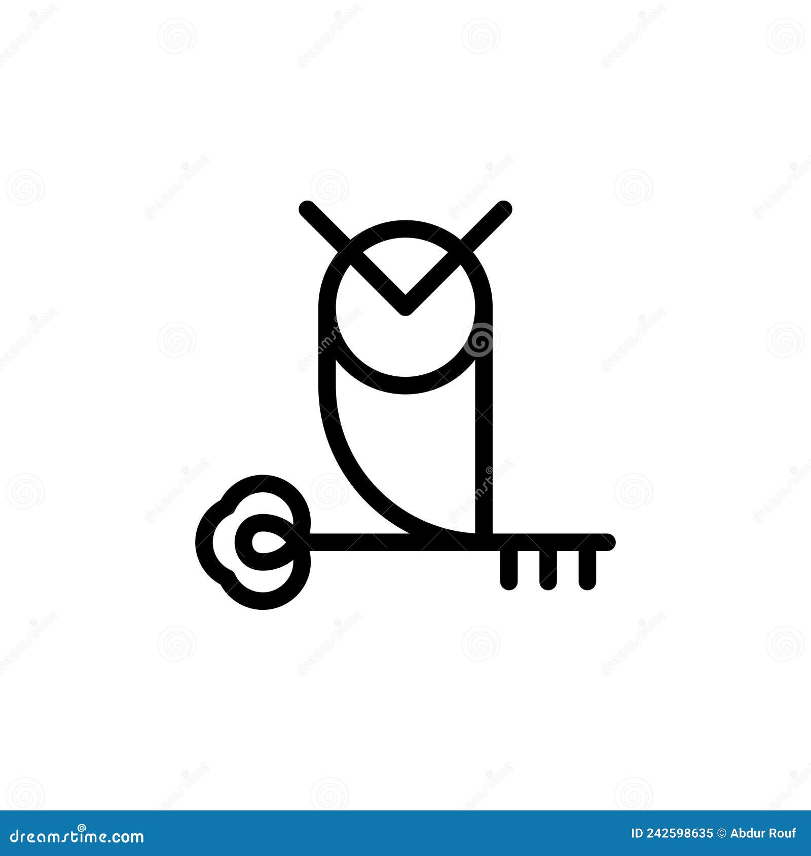 Owl with key logo design stock vector. Illustration of element - 242598635
