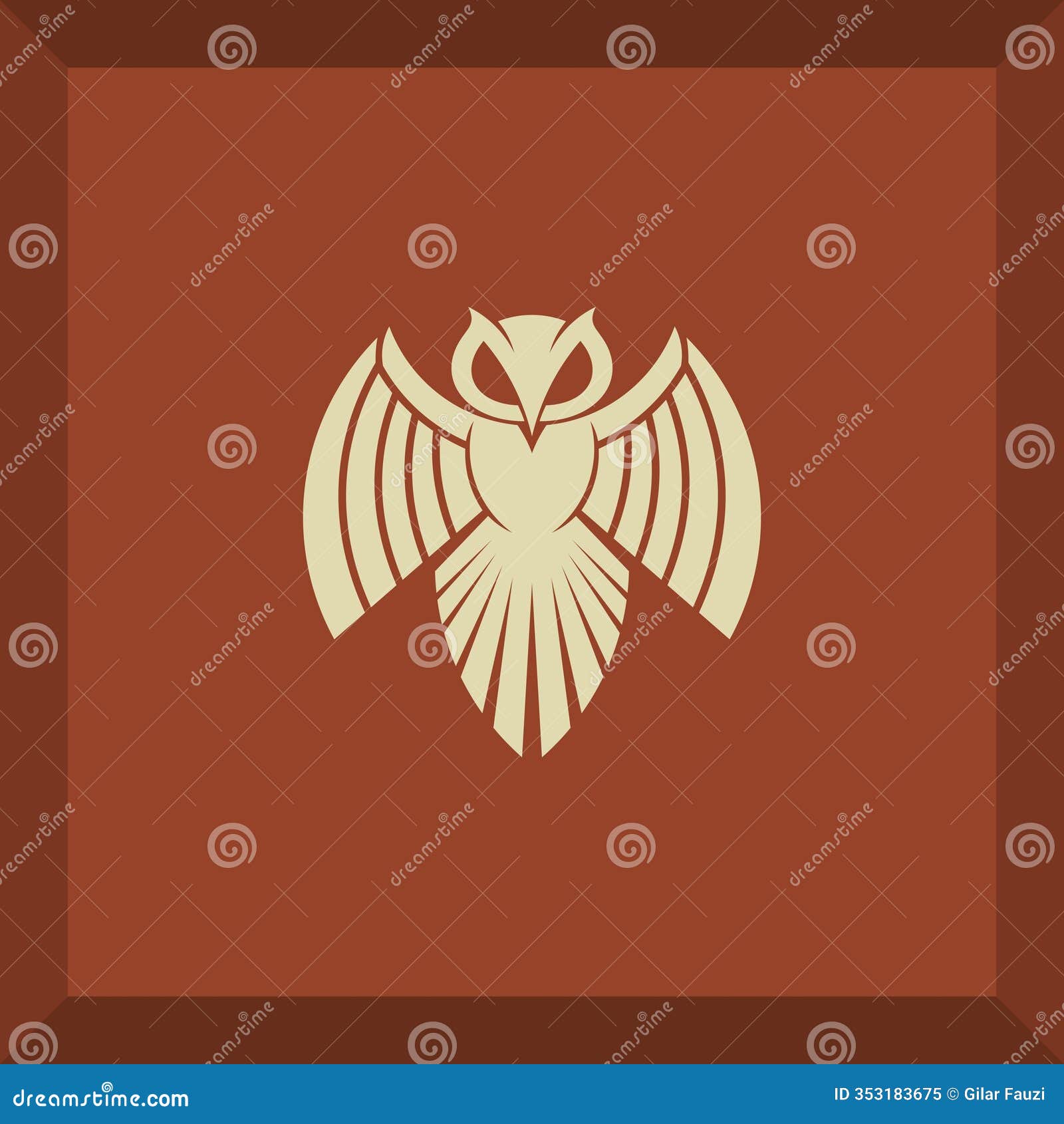 Simple owl logo stock illustration. Illustration of moustache - 353183675