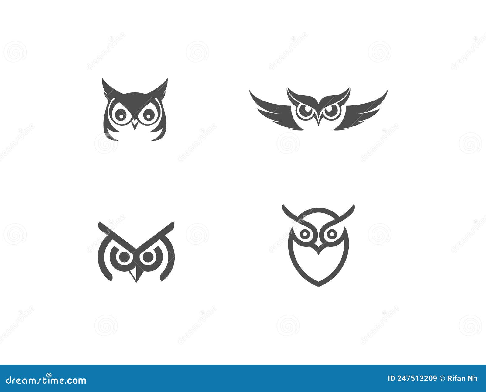 Simple Owl Logo Vector Set. Owl Logo Vector Template Stock Vector ...