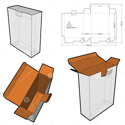 Simple Packaging Box and Die-cut Pattern. Stock Vector - Illustration ...