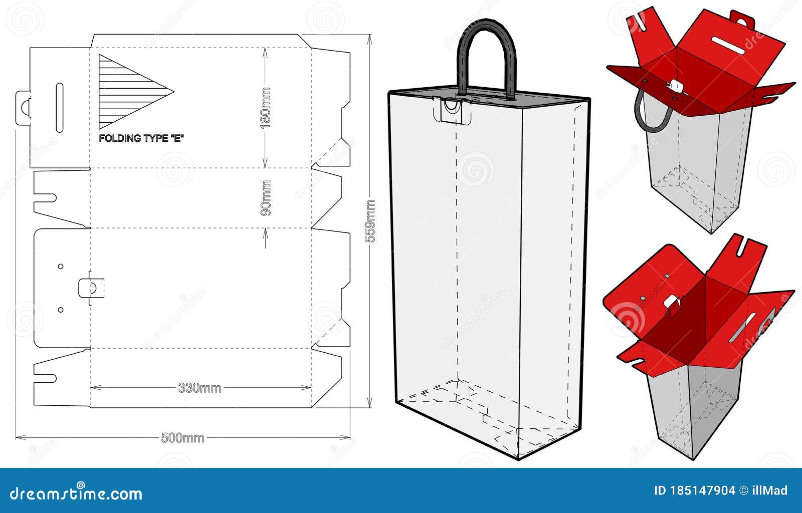 Simple Packaging Box and Die-cut Pattern. Stock Vector - Illustration ...