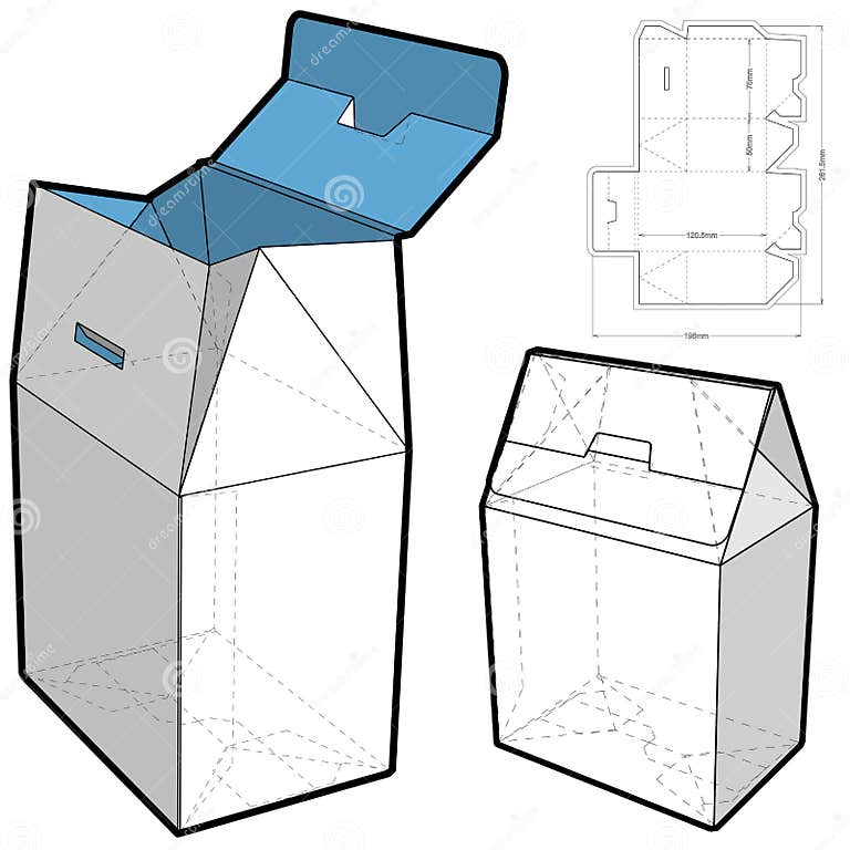Simple Packaging Box and Die-cut Pattern. Stock Vector - Illustration ...