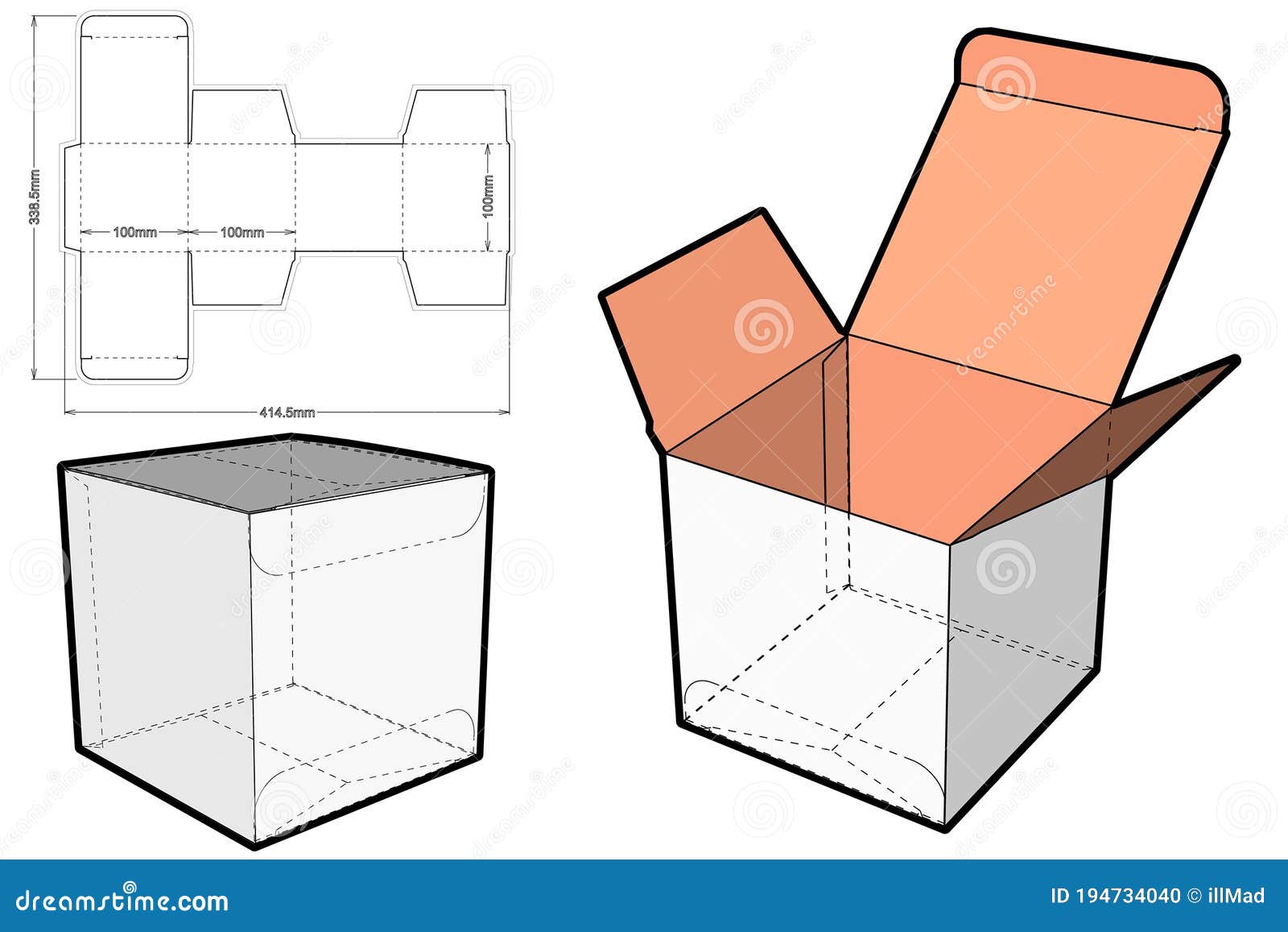Simple Packaging Box. Special Box Design For Cakes And Pastries ...