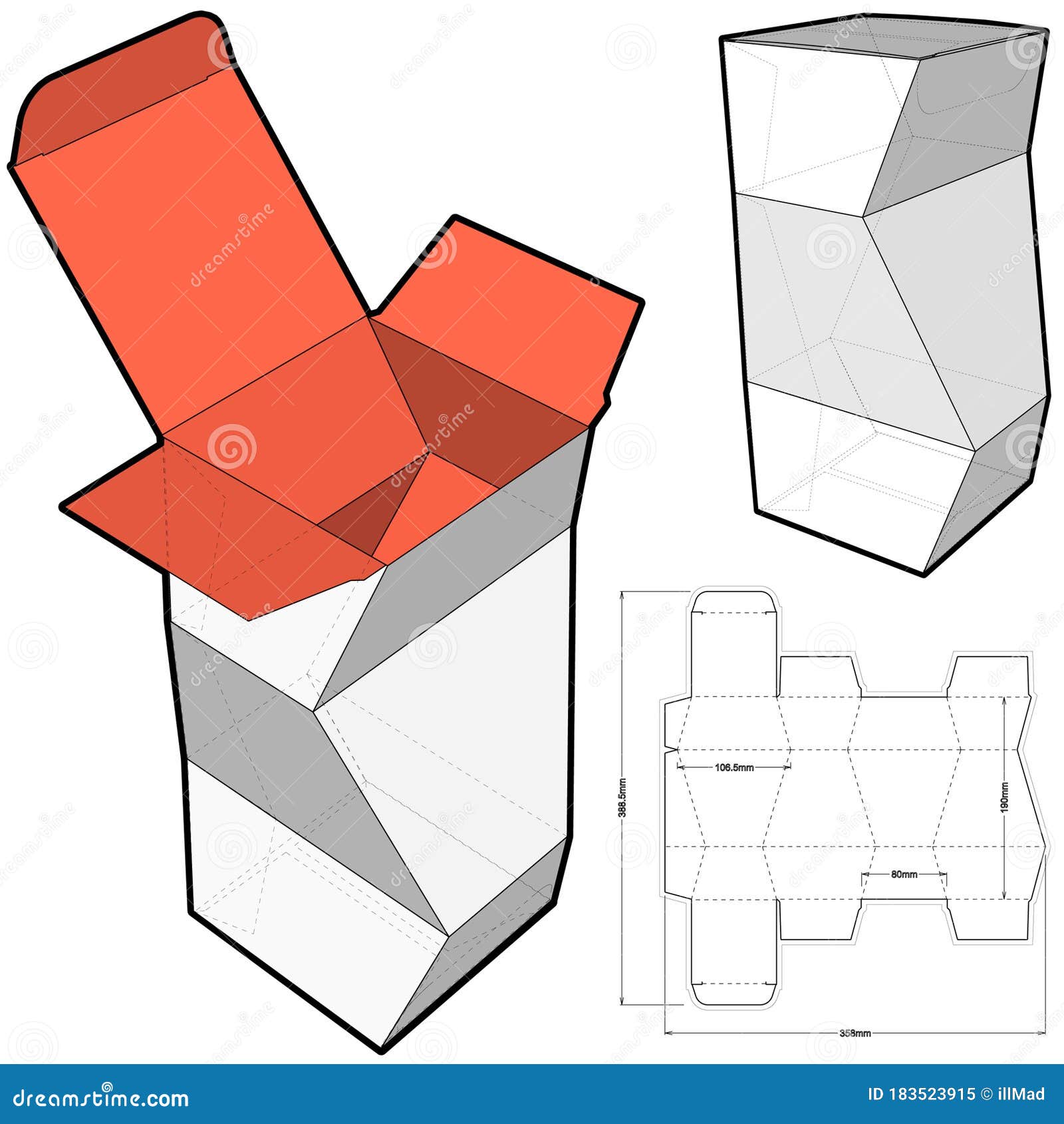 Simple Packaging Box. Special Box Design for Cakes and Pastries and Die ...