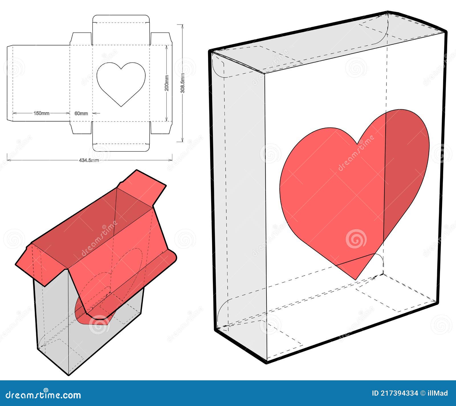 Simple Packaging Folding Box Internal Measurement 15x6x20cm and Die-cut ...