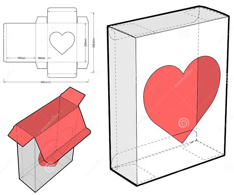 Simple Packaging Folding Box Internal Measurement 15x6x20cm and Die-cut ...
