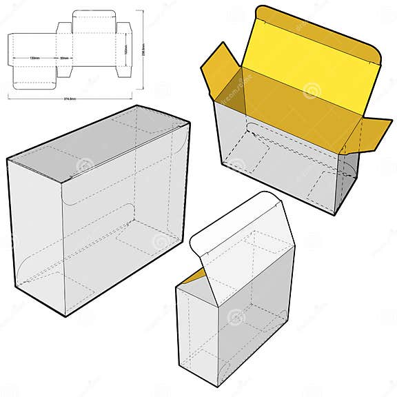 Simple Packaging Folding Box Internal Measurement 13x5x10cm and Die-cut ...