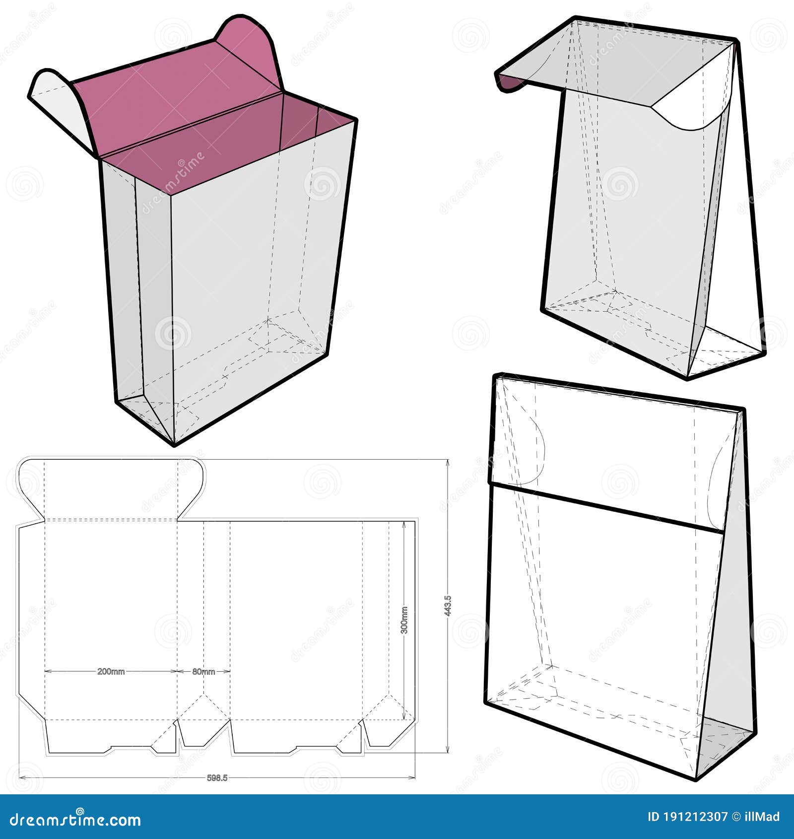 Simple Box Packaging Die Cut Out Template Design. 3d Mock-up. Template ...