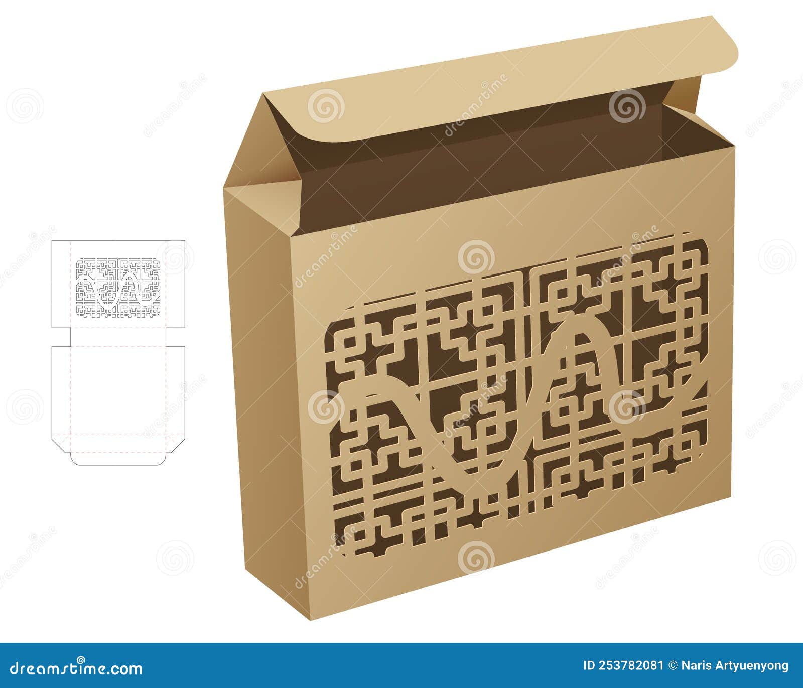 Simple Box Packaging Die Cut Out Template Design. 3d Mock-up. Template ...