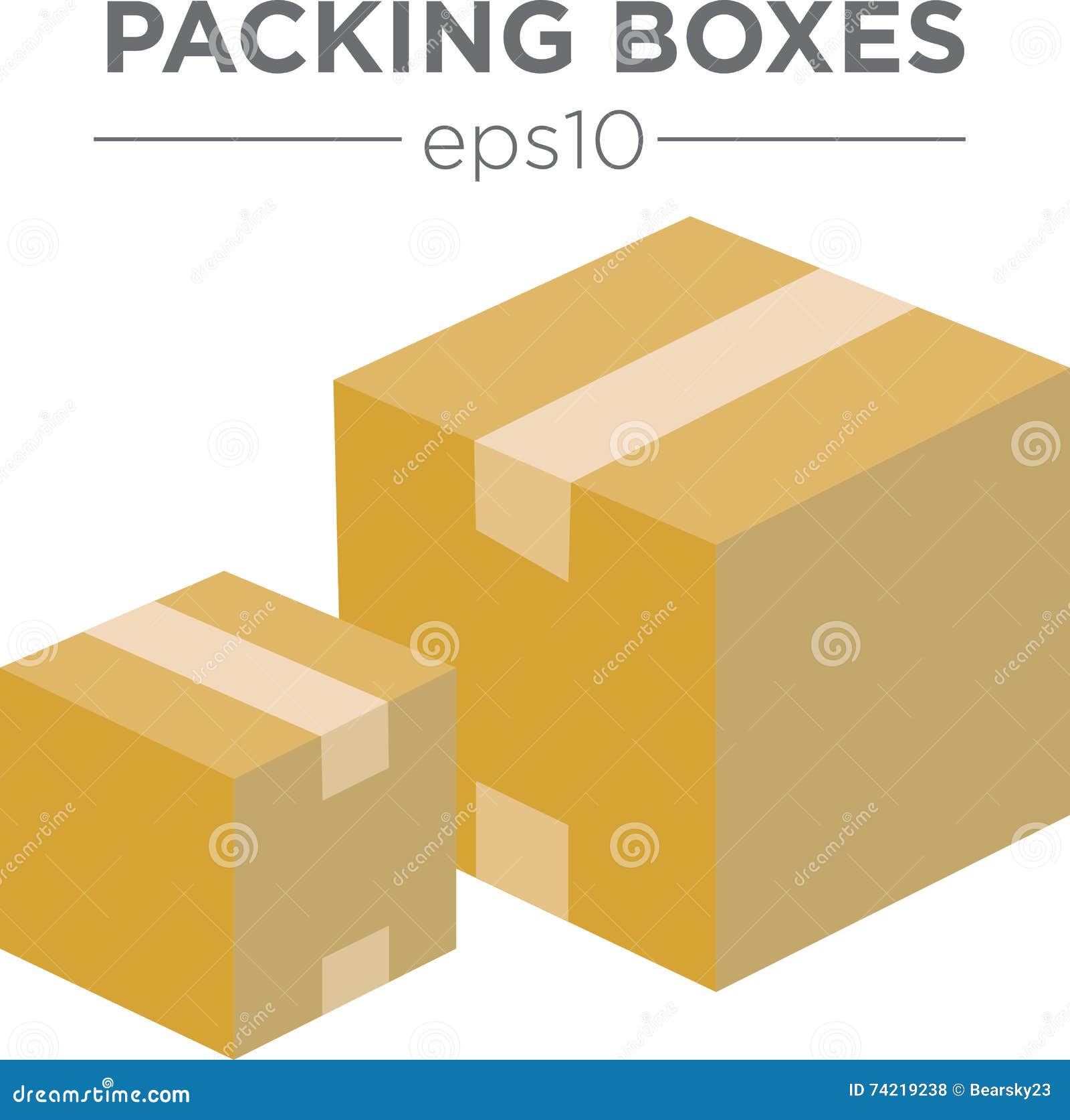 Simple Packing Box Icon stock vector. Illustration of carton - 74219238