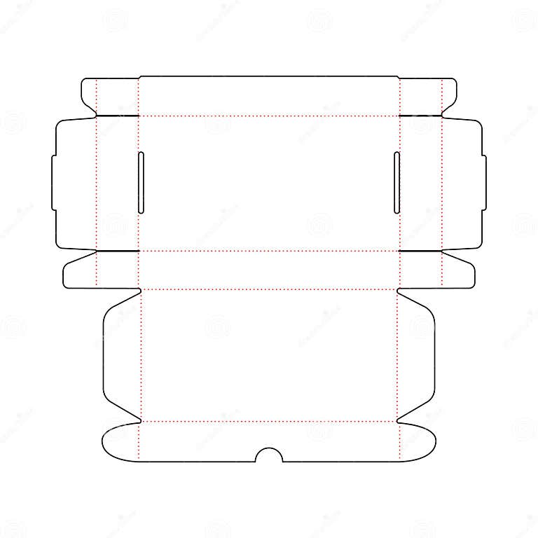 Simple Packing Box Scheme Template on White Stock Vector - Illustration ...